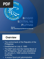 BSP Functions and Roles Overview | PDF | Foreign Exchange Reserves | Money