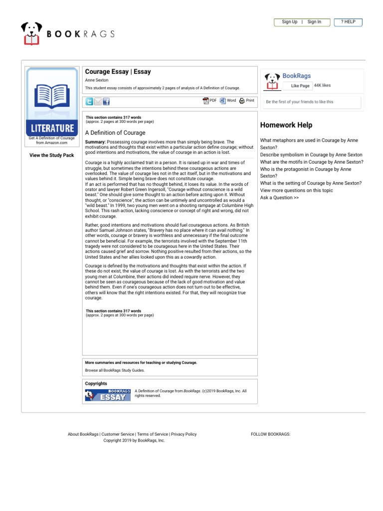 Courage Essay - Essay | PDF | Courage | Essays