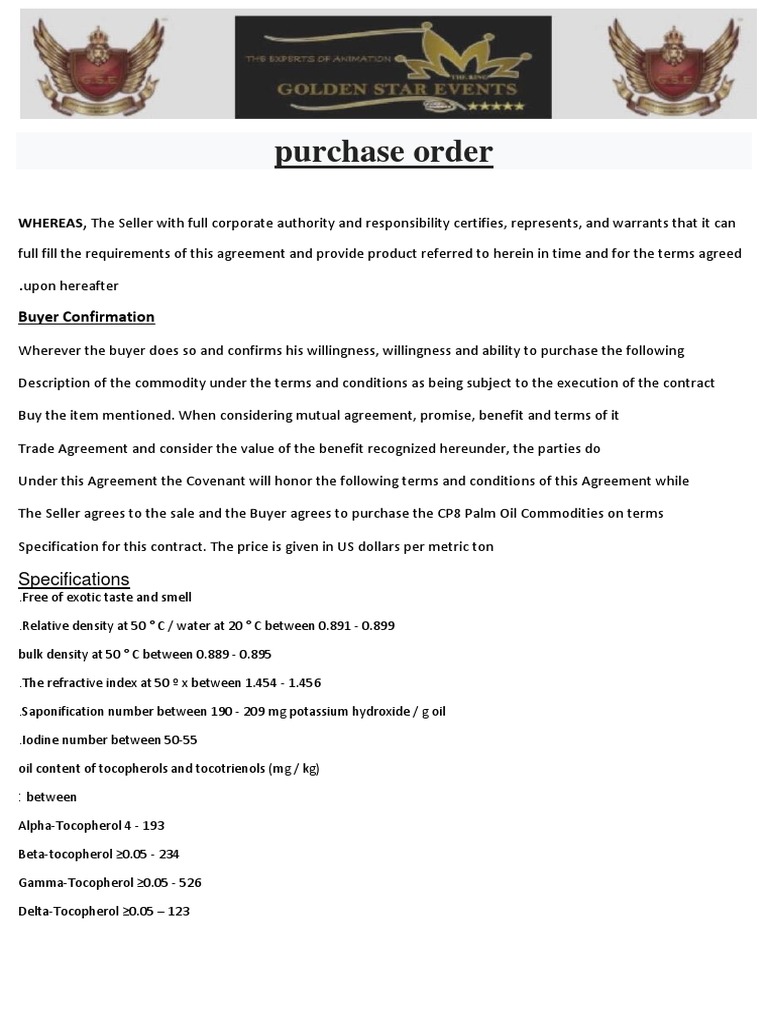 Purchase Order: Whereas | PDF