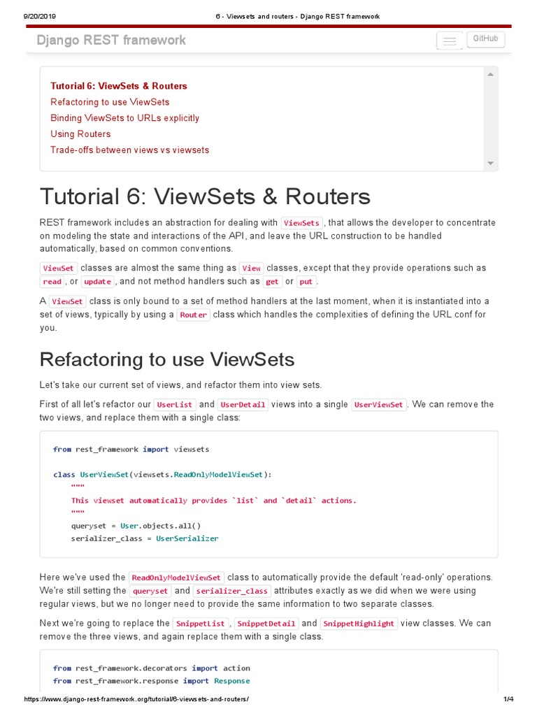 6 - Viewsets and Routers - Django REST Framework | PDF | Application Programming Interface ...