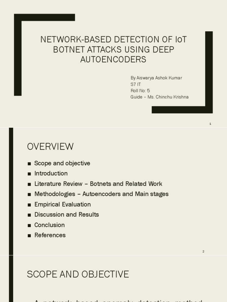Network-Based Detection of I T Botnet Attacks Using Deep Autoencoders | PDF | Transmission ...