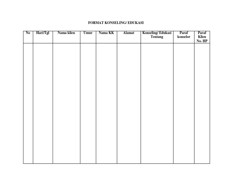 Format Konseling | PDF | Karier & Perkembangan