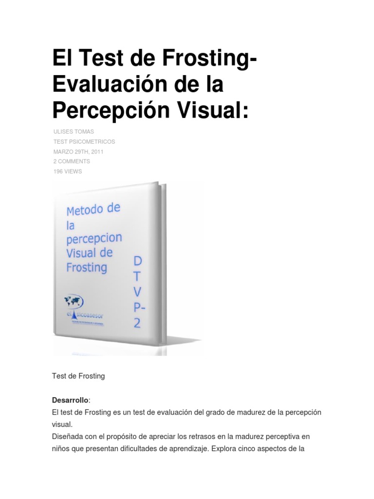 El Test de Frostig | PDF | Percepción | Ciencias del comportamiento