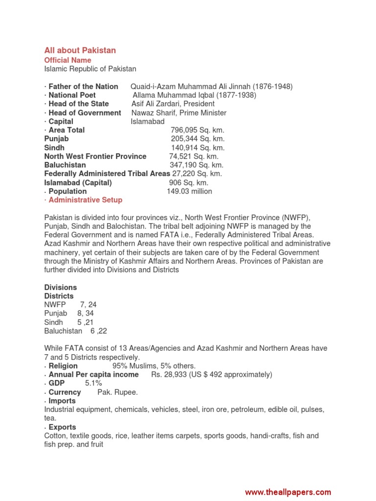 All About Pakistan-1 | PDF | Khyber Pakhtunkhwa | Pakistan