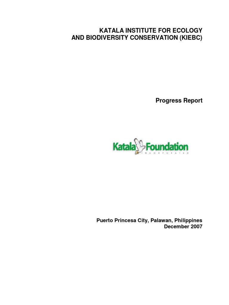 KIEBC Progress Report 2007 | PDF | Conservation Biology | Restoration ...