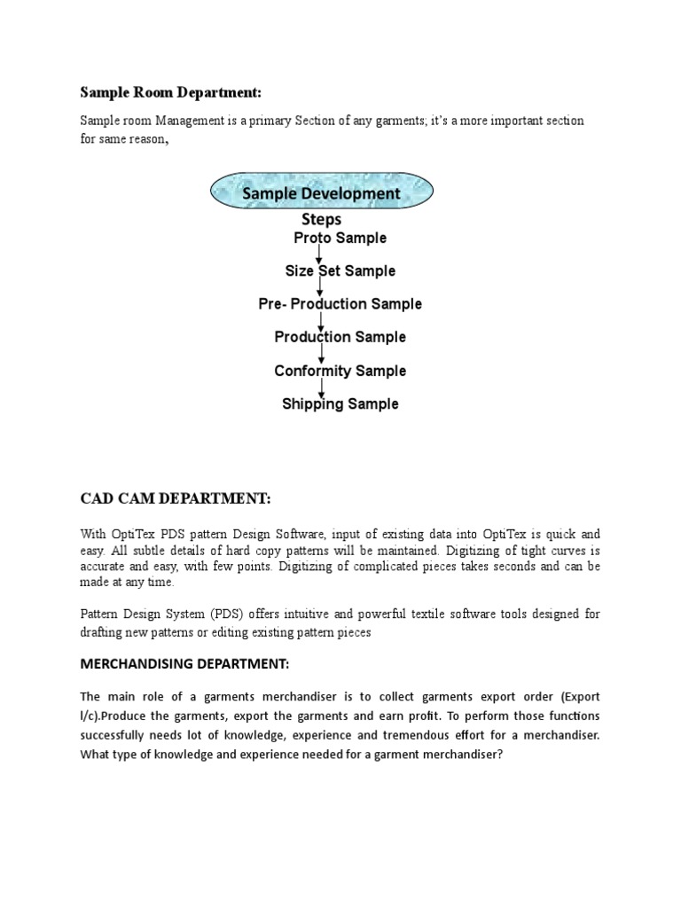Sample Room Department | Download Free PDF | Sewing | Clothing