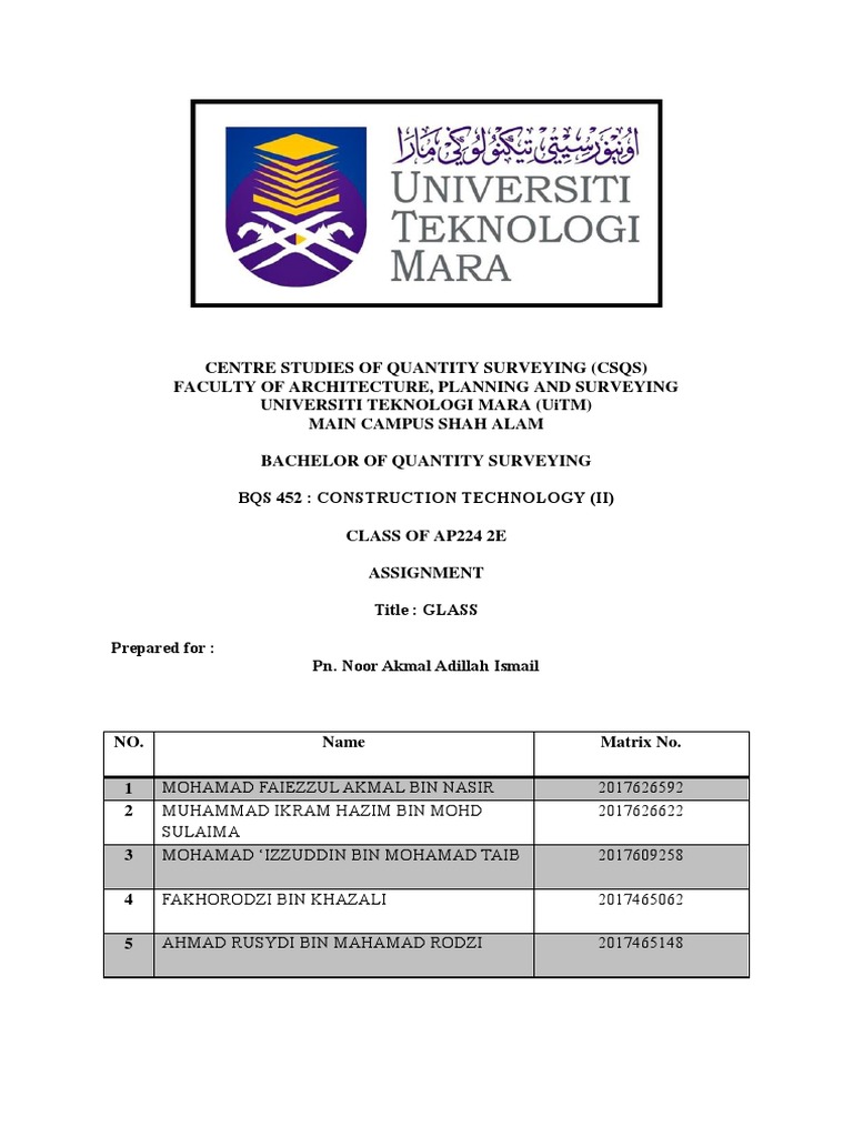 Cover Page BQS402 | PDF
