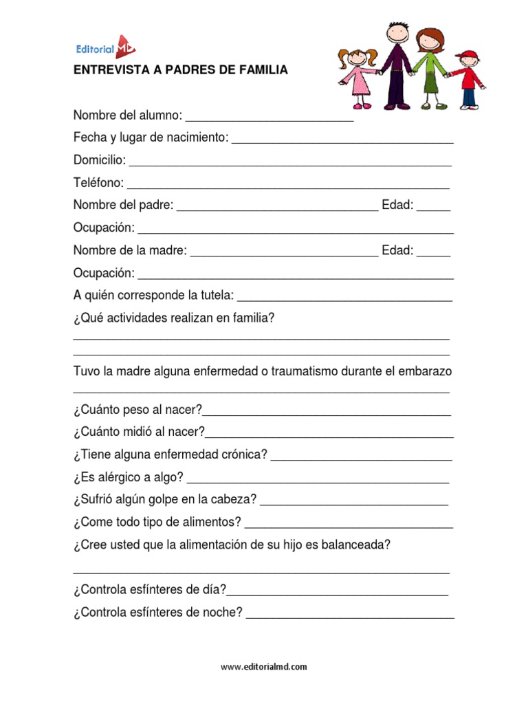 Entrevista A Padres de Familia | PDF | Salud y bienestar | Medicina