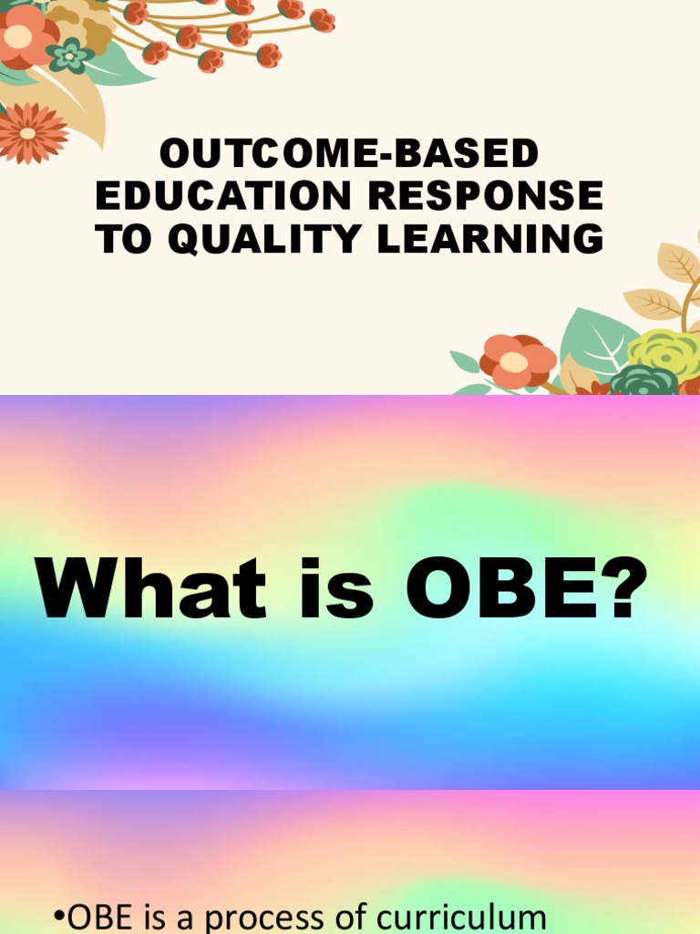 Ped05 Outcome Based Education Response To Quality Learning 2019 | PDF | Learning Theory ...