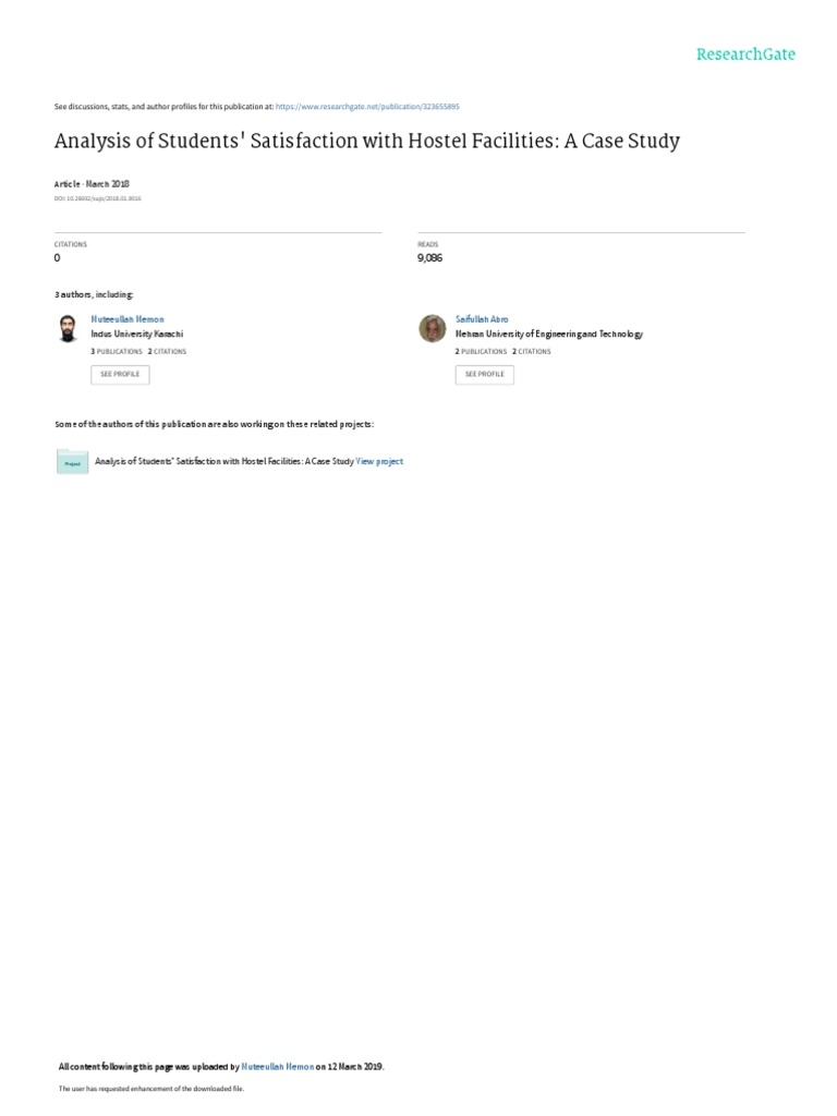 Student Satisfaction in Hostels | PDF | Regression Analysis | Hostel