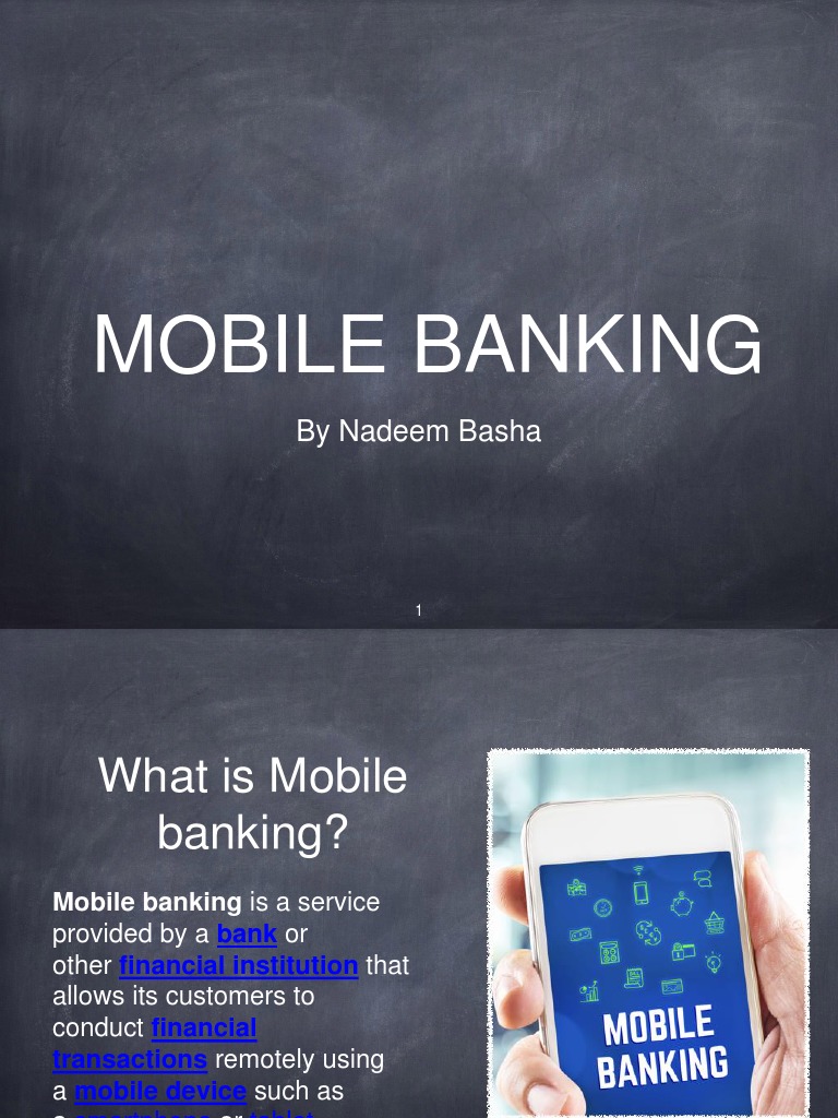 Mobile Banking: by Nadeem Basha | PDF | Debit Card | Mobile Device