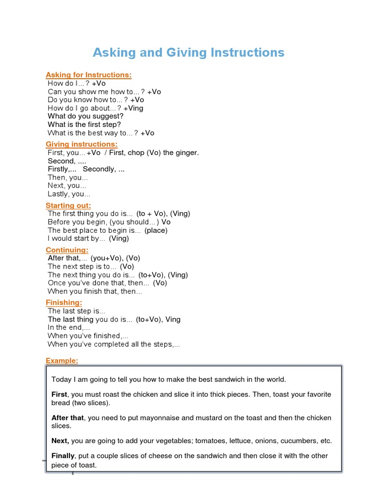 How To Give Instructions | PDF | Social Science | Home & Garden