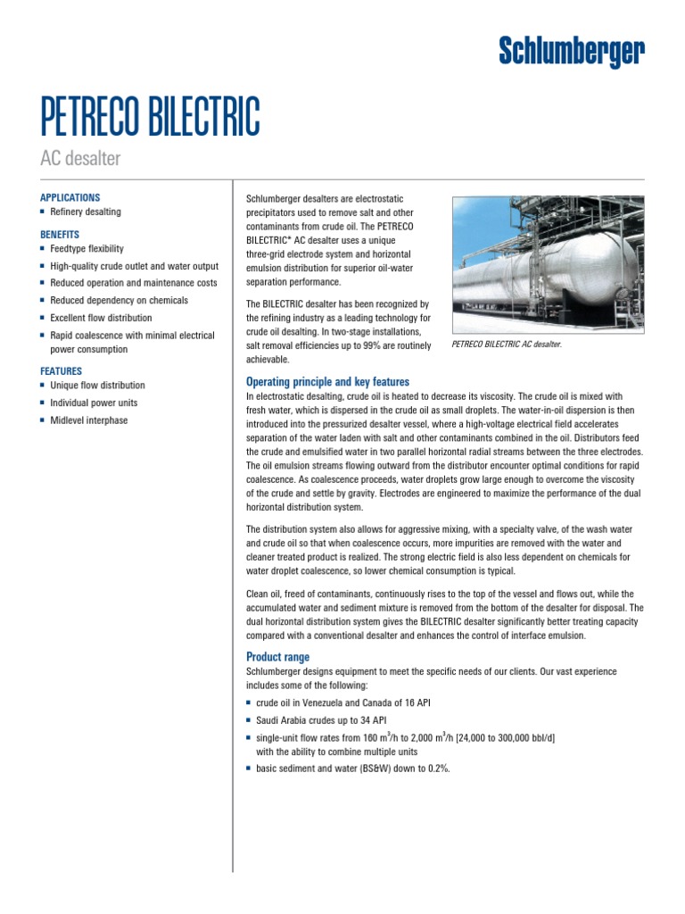 Petreco Bilectric: AC desalter | Emulsion | Petroleum