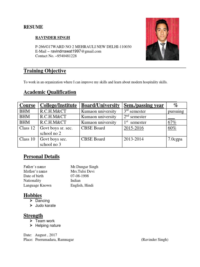 Ravinder Resume | PDF