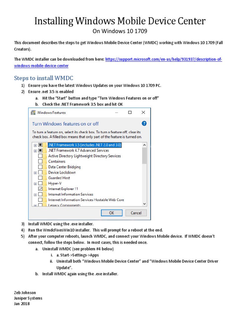 WMDC Fixes For Win10 PDF | PDF | Windows 10 | Microsoft Windows