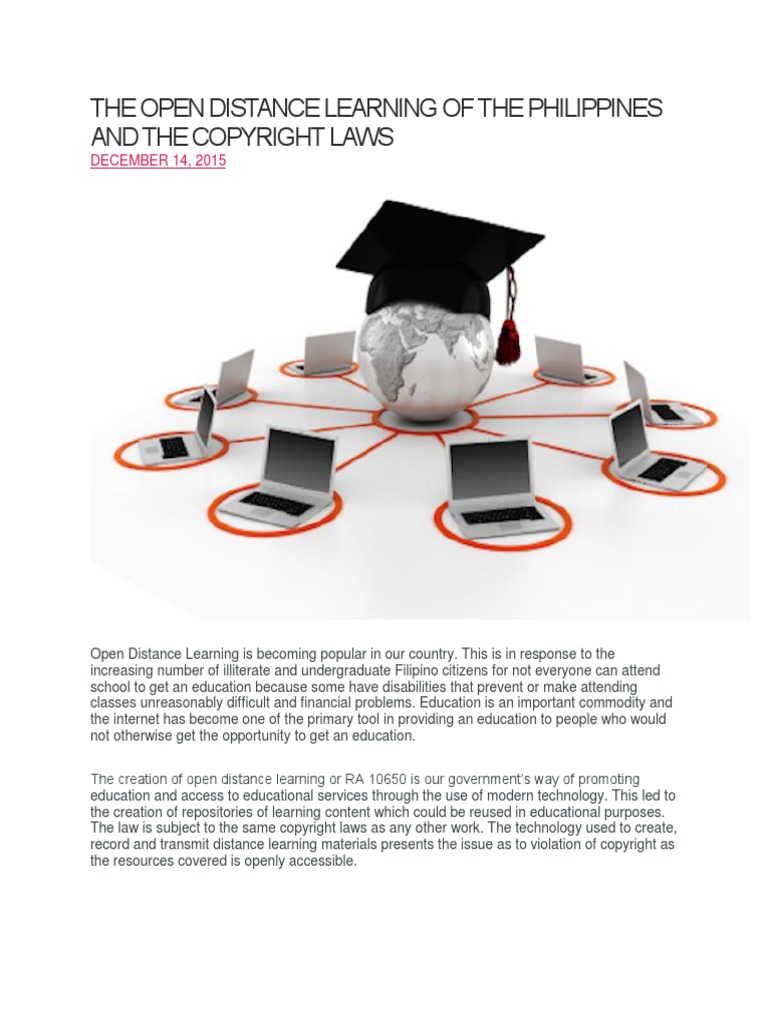 The Open Distance Learning of The Philippines and The Copyright ...