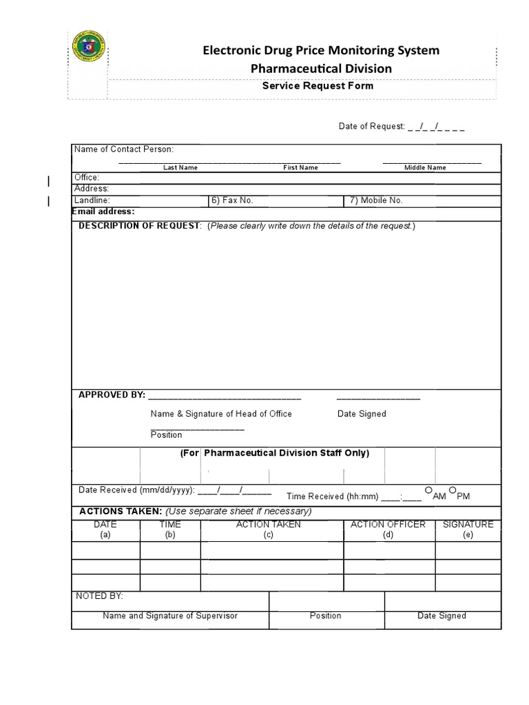 EDPMS Service Request Form
