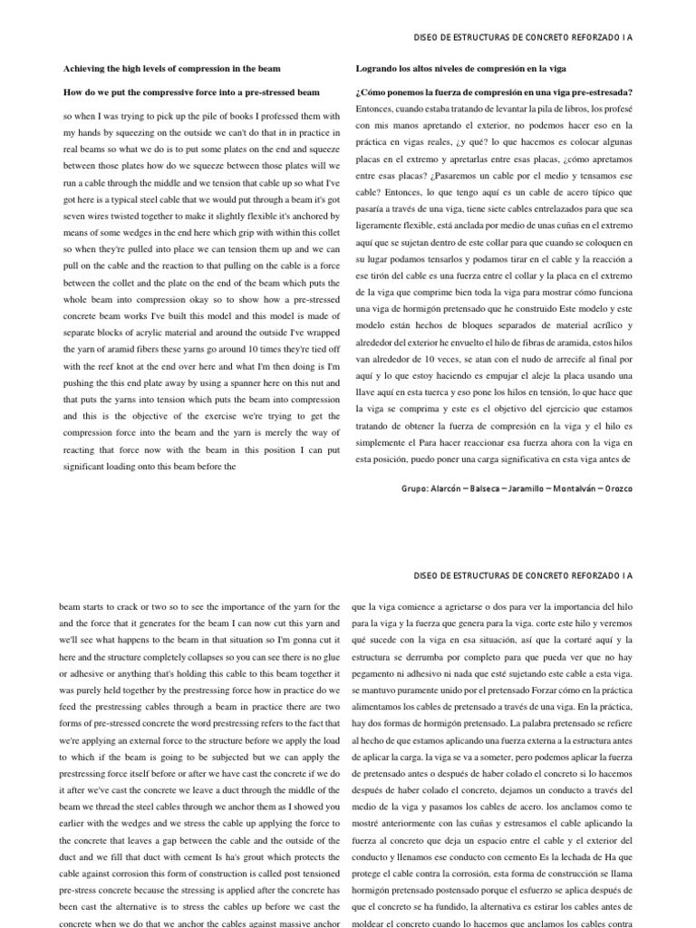 Achieving The High Levels of Compression in The Beam | PDF | Hormigón ...