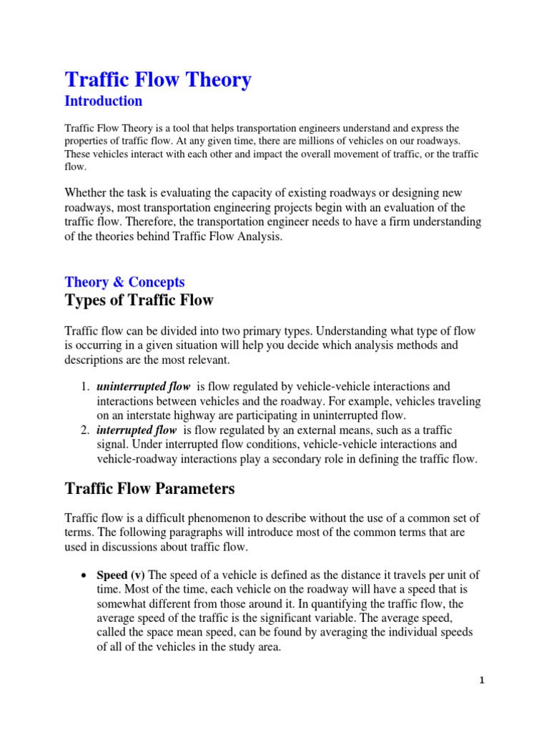 Traffic Flow Theory Edited | PDF | Traffic | Physical Quantities