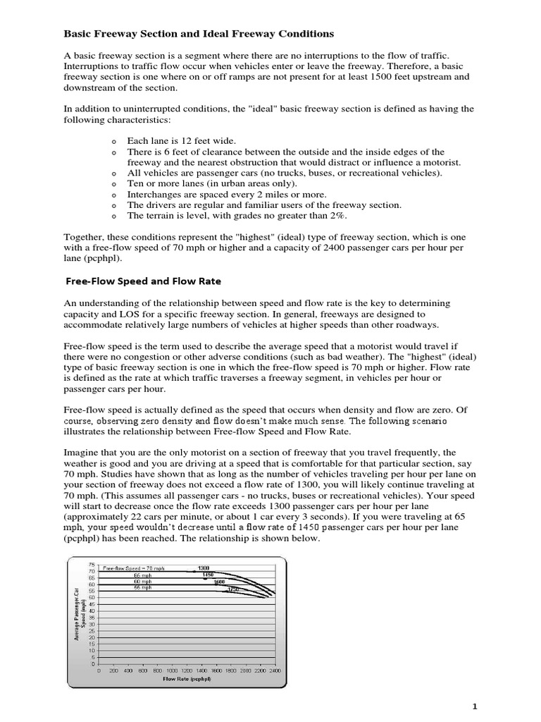 Basic Freeway Section and Ideal Freeway Conditions Edited | PDF ...