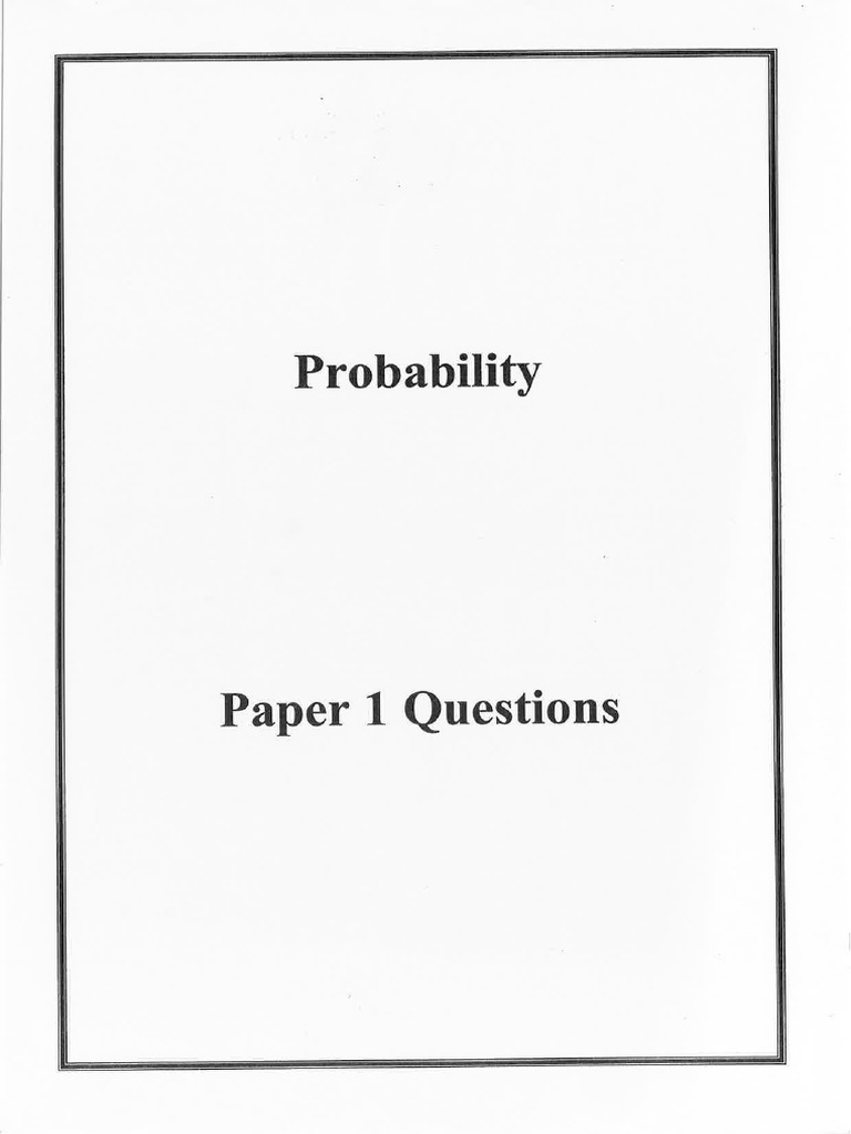 Probability Paper 1 | PDF