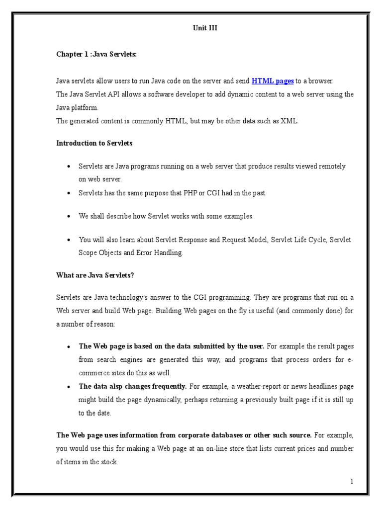Java Servlet | PDF | Java Servlet | Hypertext Transfer Protocol
