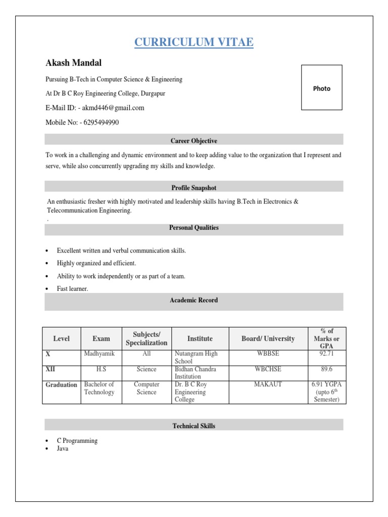 Curriculum Vitae: Akash Mandal | PDF | Learning | Cognition
