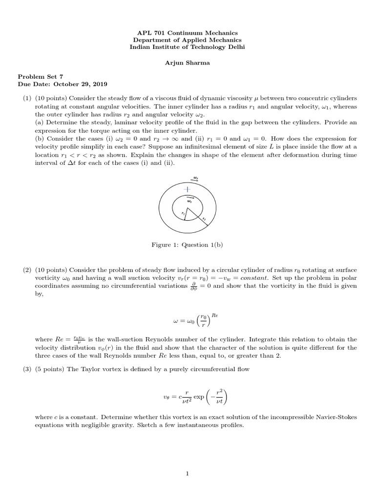 Analysis of Fluid Flow Between Rotating Cylinders and the Development of Taylor Vortices in ...