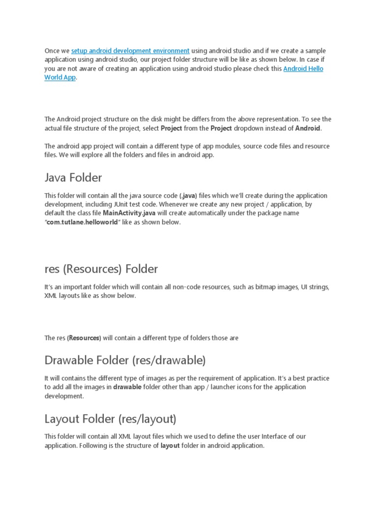 Java Folder: Setup Android Development Environment Android Hello World App | PDF | Android ...