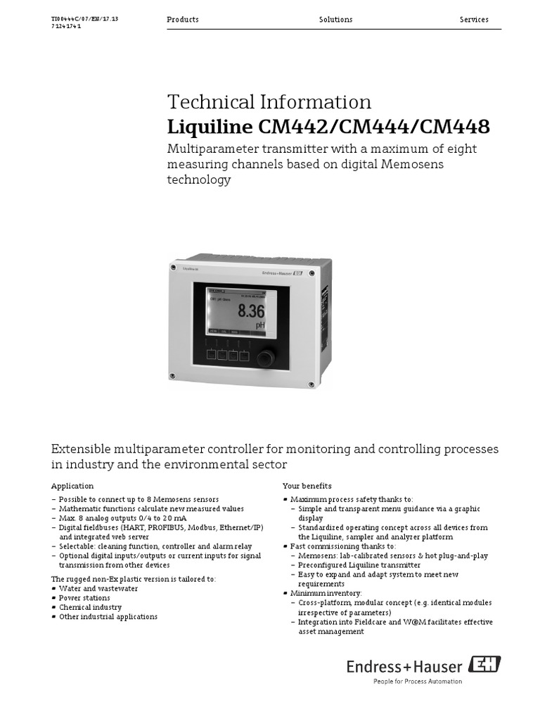 Liquiline CM442 | PDF | Input/Output | Electrical Engineering
