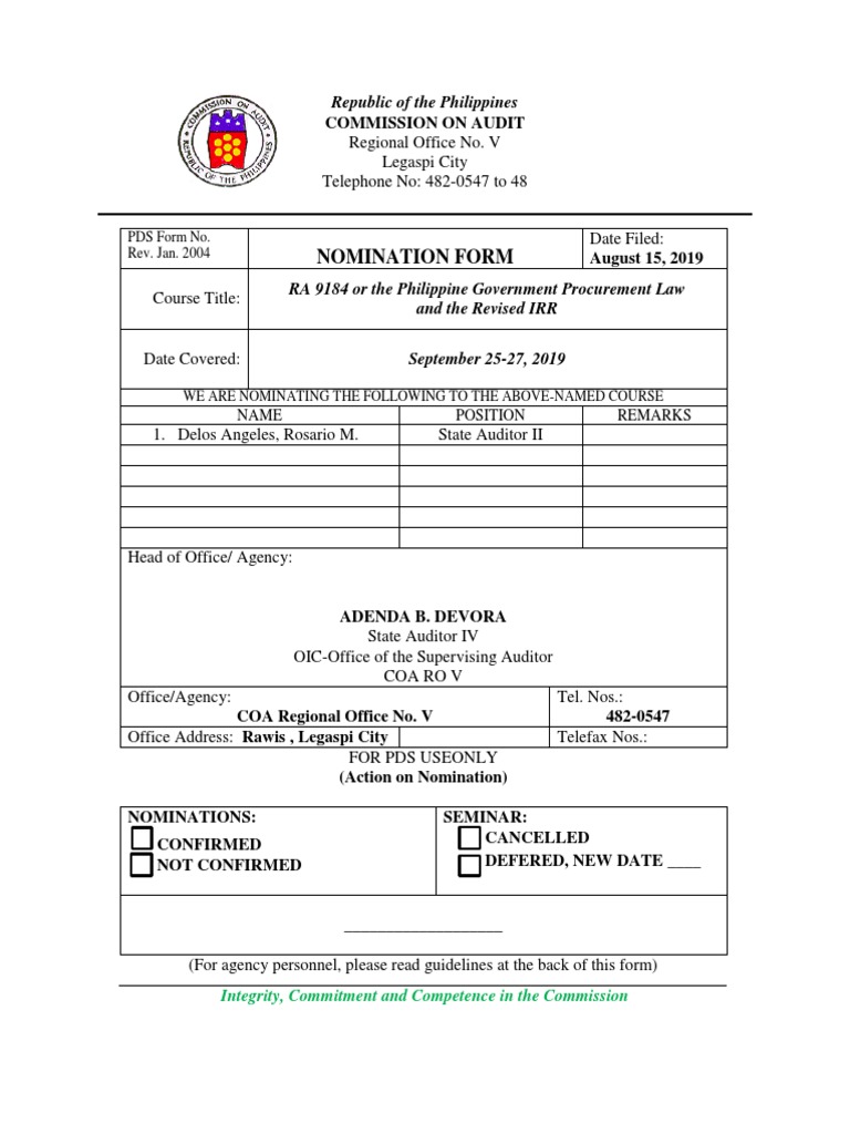 COA Student Election Nomination Form | PDF | Public Sphere | Business