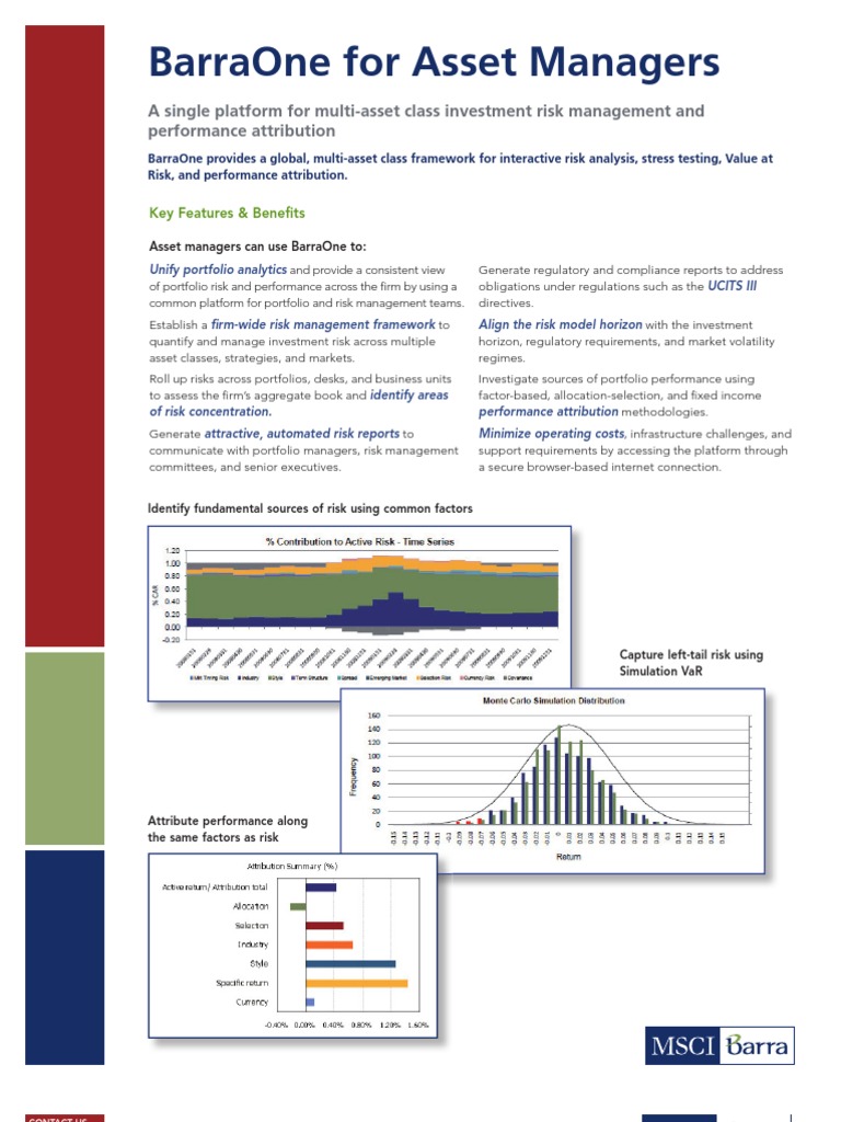 BarraOne For Asset Managers April 2010 | PDF | Value At Risk | Risk