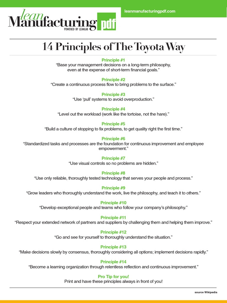 14 Principles of Toyota Poster PDF | PDF | Systems Science | Business