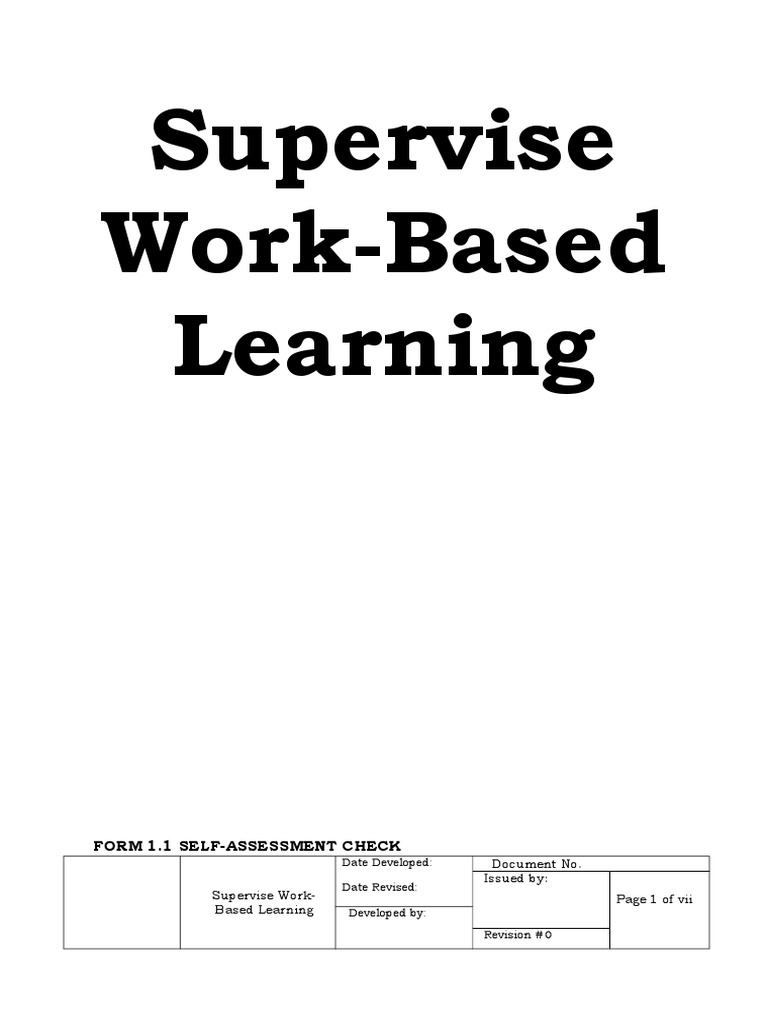 Supervise Work | PDF | Educational Technology | Learning
