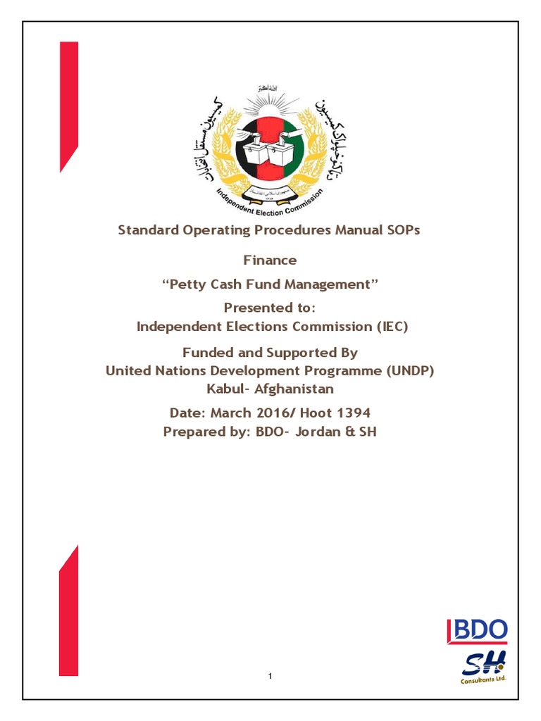 1 SOP Petty Cash Management | PDF | Debits And Credits | Withholding Tax