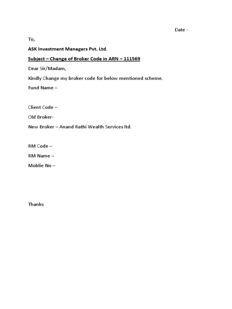 ASK Broker Code Change | PDF