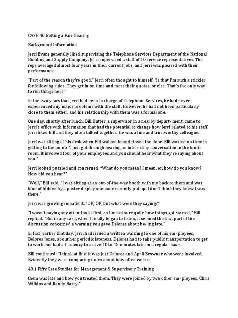 Case Study 40 | PDF | Human Resource Management | Human Resources