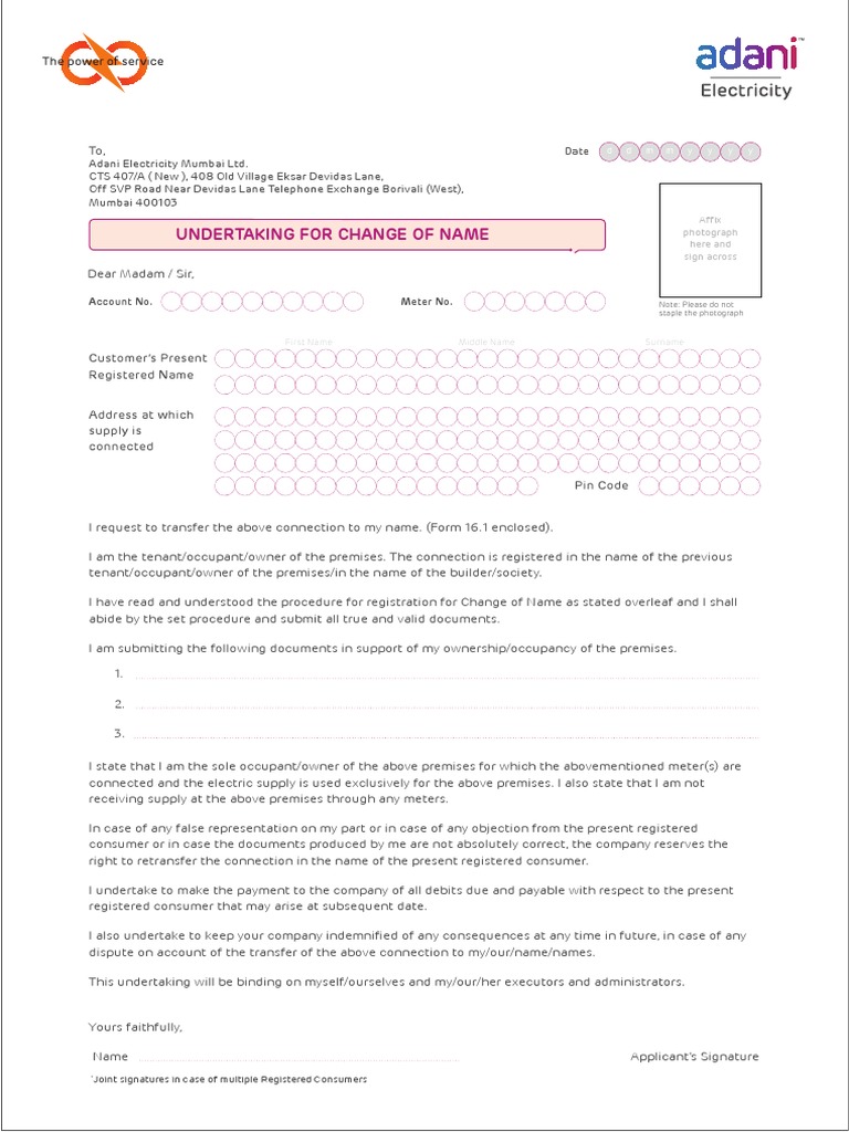 Name Change Format | PDF | Landlord | Receipt