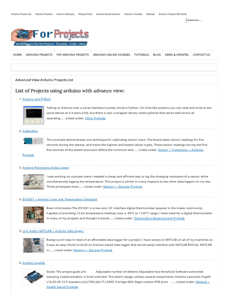 Advanced View Arduino Projects List Part 2 - Use Arduino For Projects ...
