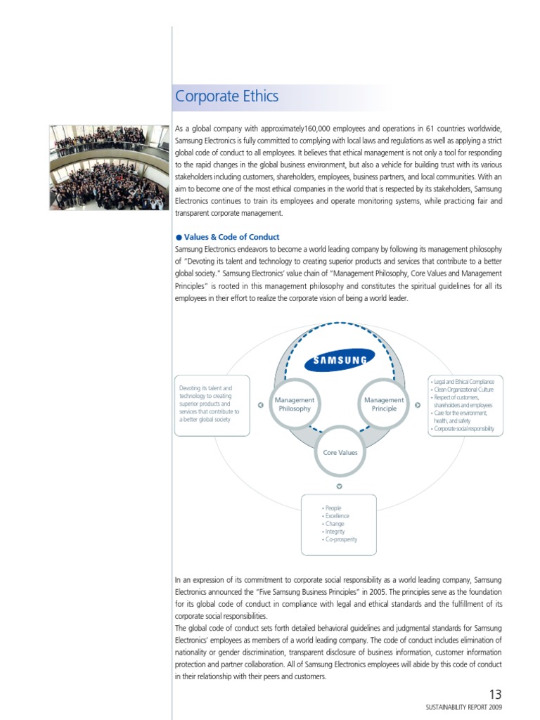 Samsung | PDF | Corporate Social Responsibility | Business Ethics