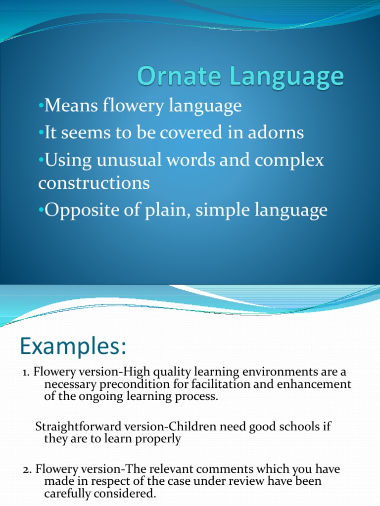 Understanding Flowery Language | PDF