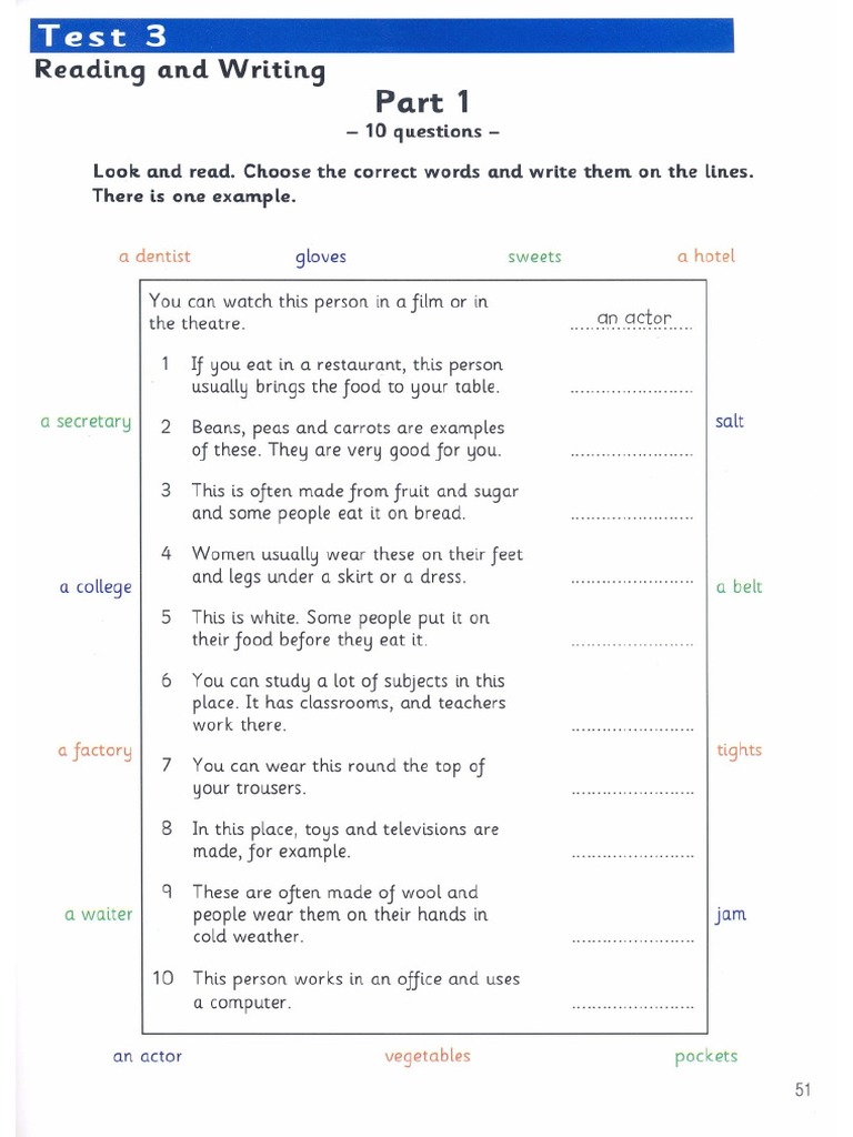 Answer Key For Flyer Reading Test | PDF