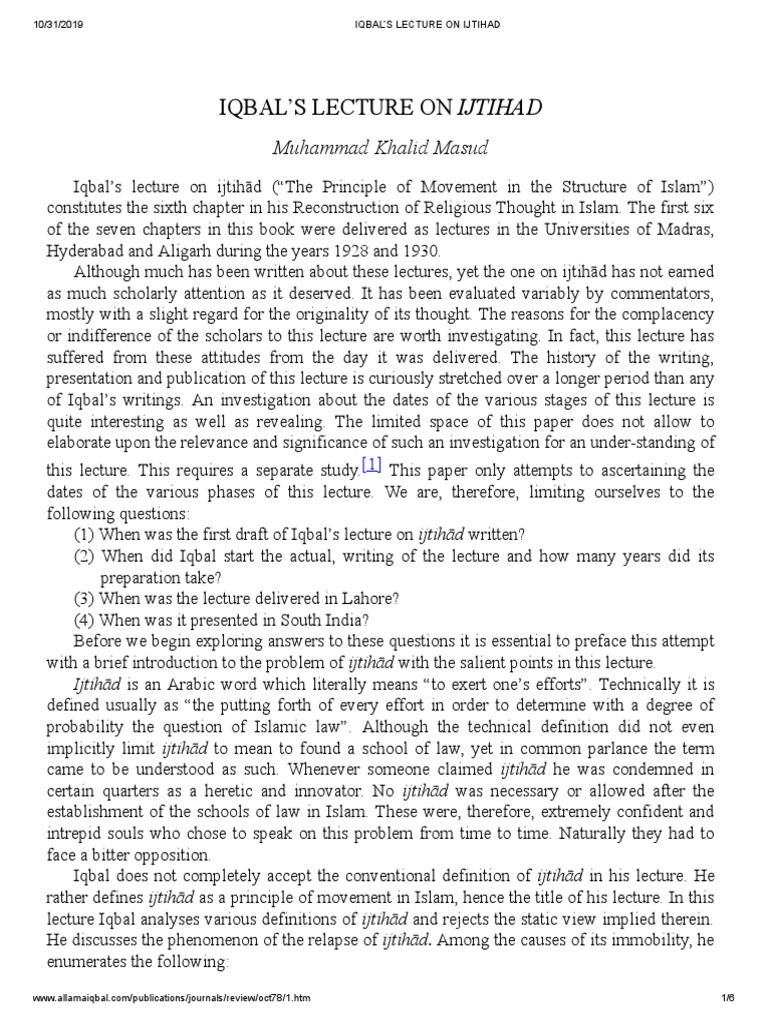 Iqbal Ijtehad Css | PDF | Monotheistic Religions | Abrahamic Religions