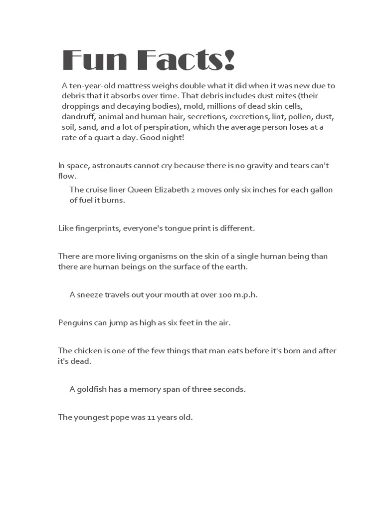 Fun Facts | PDF