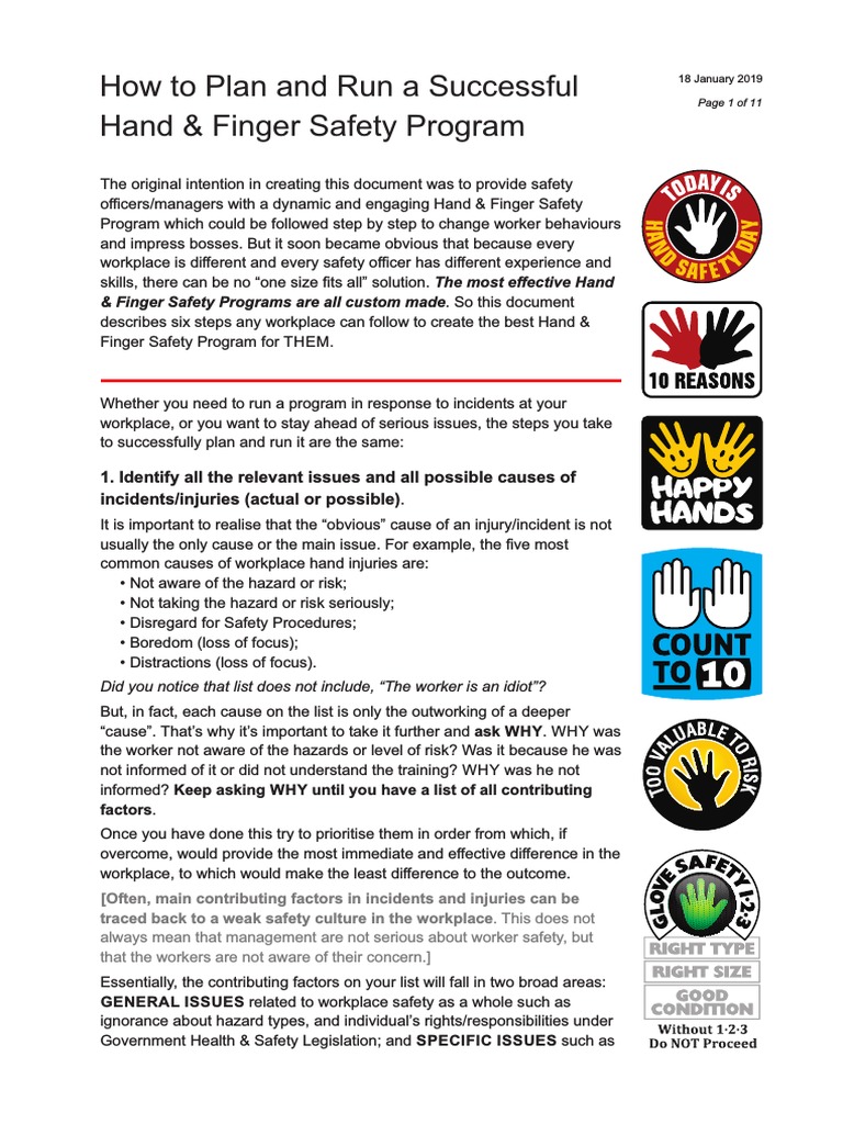 Effective Hand & Finger Safety Program Guide | PDF | Occupational ...