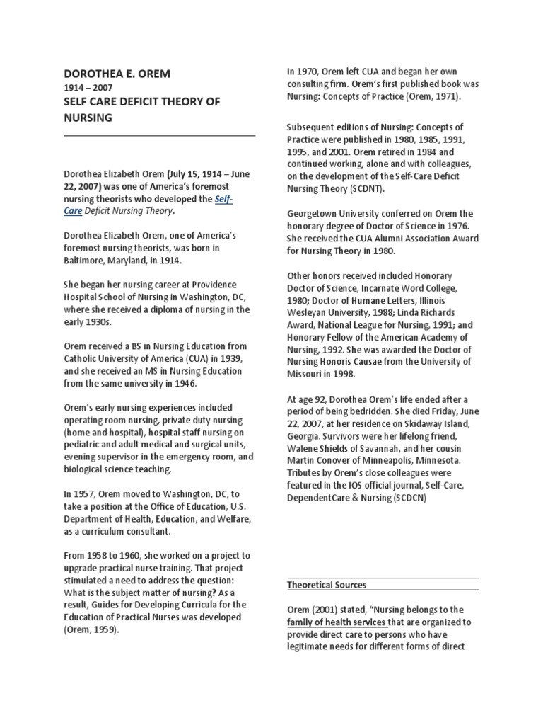 End Term Topics - Dorothea Orem and Imogene King | PDF | Nursing | Health Care