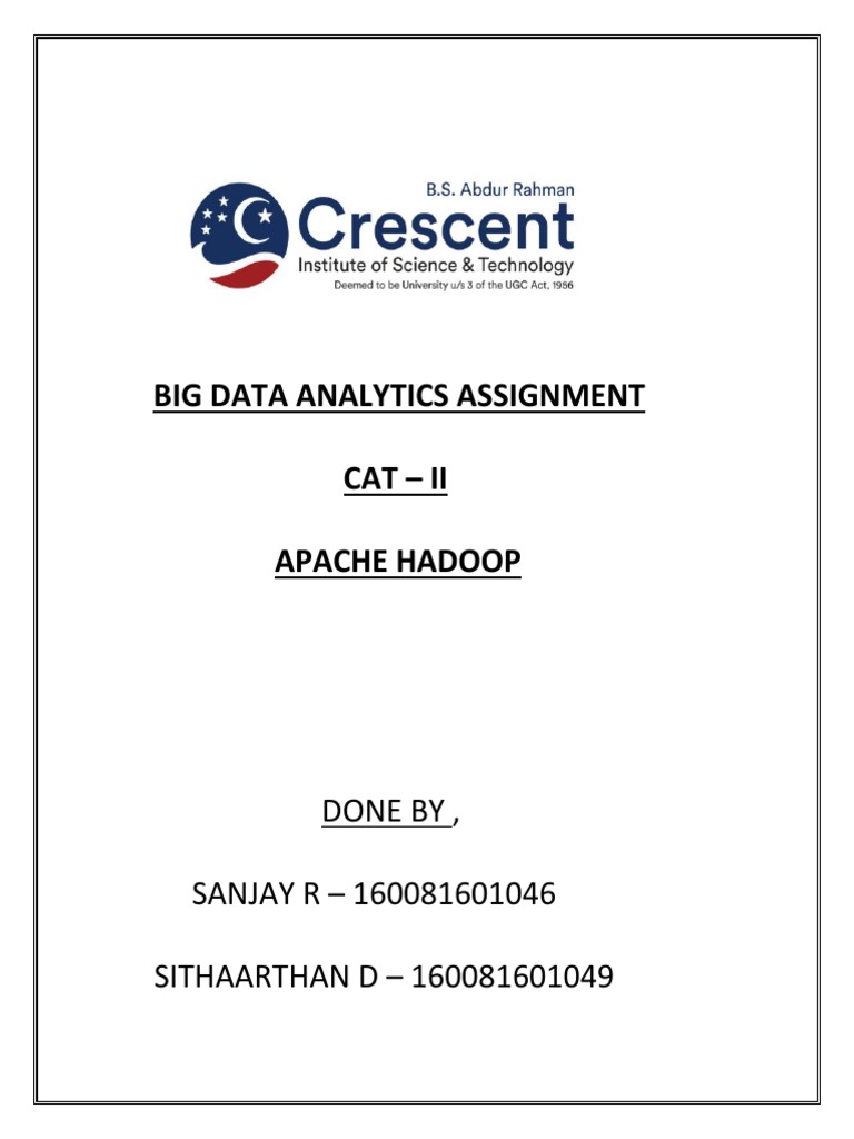Big Data Analytics Assignment Pdf Apache Hadoop Computer Architecture