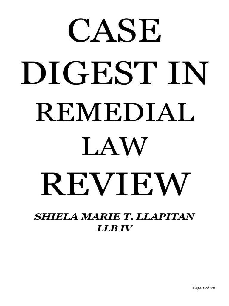 Rem Law Case Digests | PDF | Lawsuit | Intervention (Law)