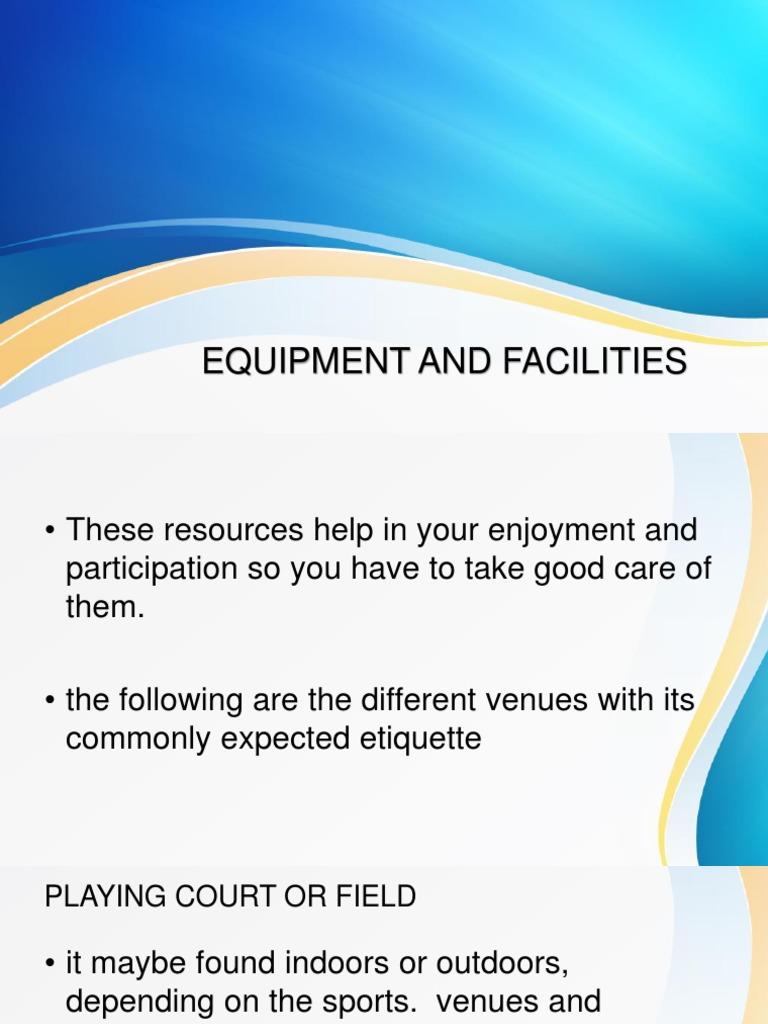 Equipment and Facilities | PDF | Home & Garden