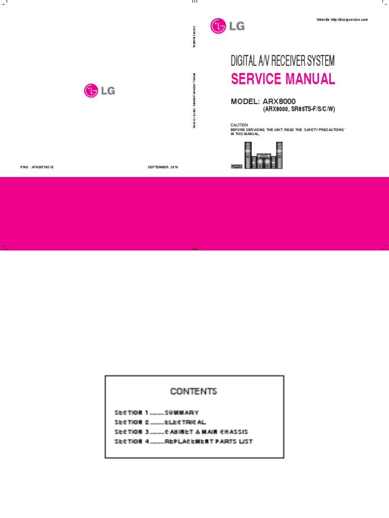 LG Arx8000 sr85ts-f Afn33798513 Av Receiver | PDF | Capacitor ...